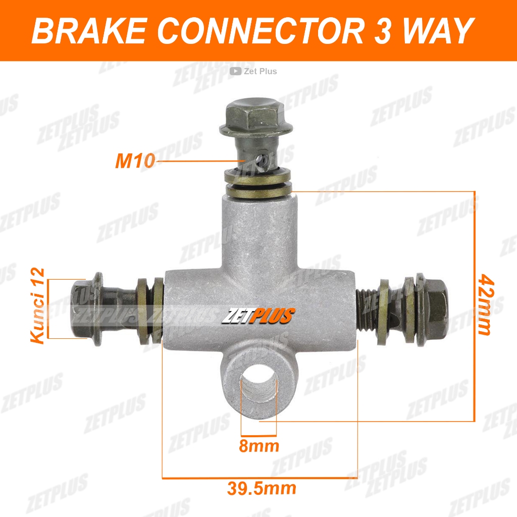T BRANCH UNIVERSAL brake hose / 3 way nevel banjo paralel ATV-Motor ...