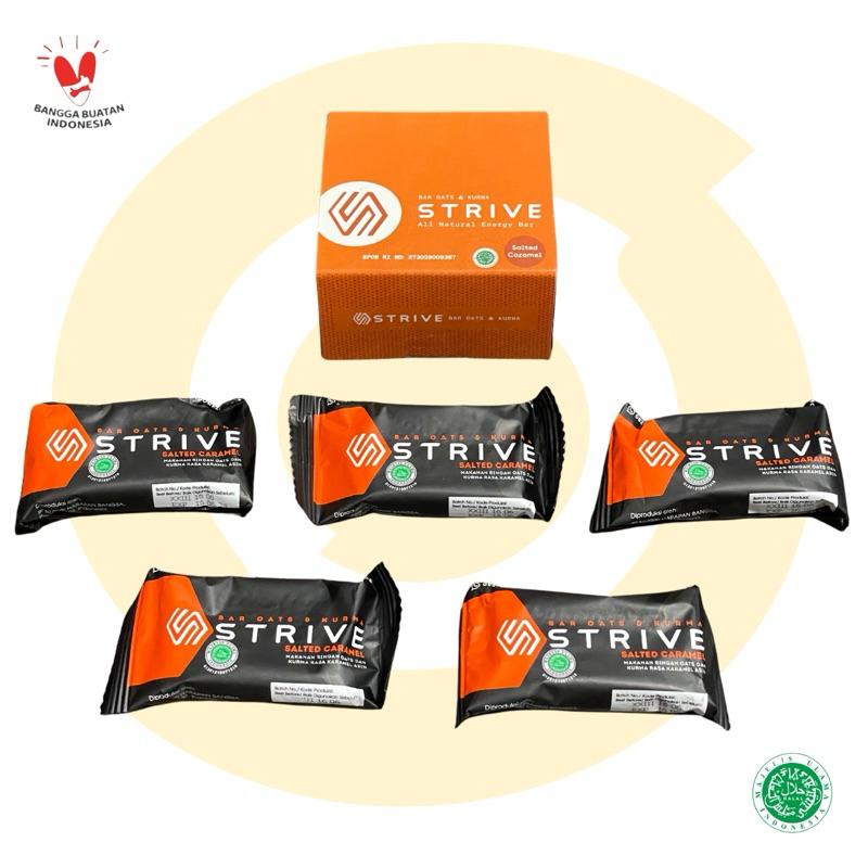 Energy Bar STRIVE Bite Size Salted Caramel flavor | 1 Box contains 5 ...