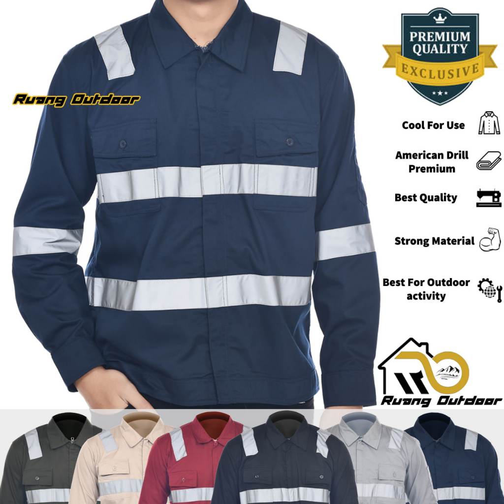 KEMEJA MESIN Wearpack Safety Zipper - Safety Shirt Long Sleeve K3 ...
