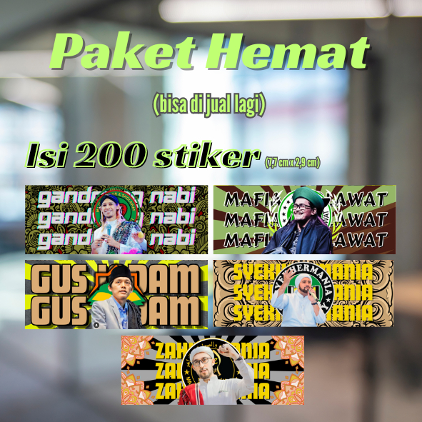 (Reseller Package of 200 stickers) sholawat zahir mania syekher mania ...