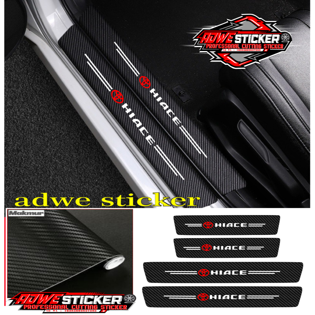 Hiace car carbon sill plates 3d carbon stickers hiace custom car door ...