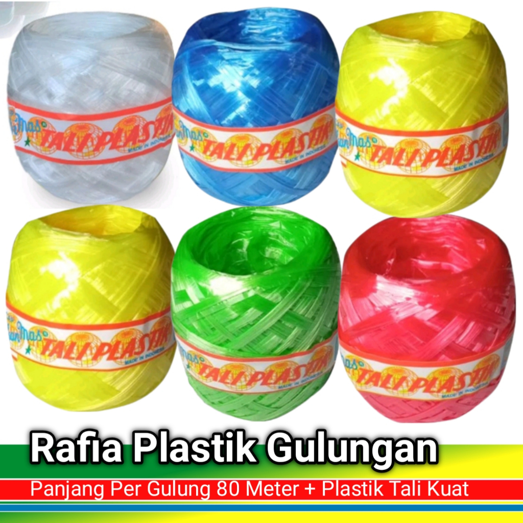 Raffia Roll 80 meters | Raffia plastic rope, Random color | Shopee ...