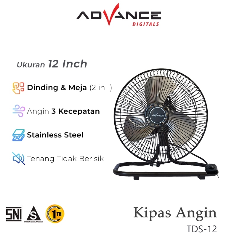 Advance TDS-12 12 inch 2IN1 Wall & Table Fan can turn left and right | Shopee Philippines