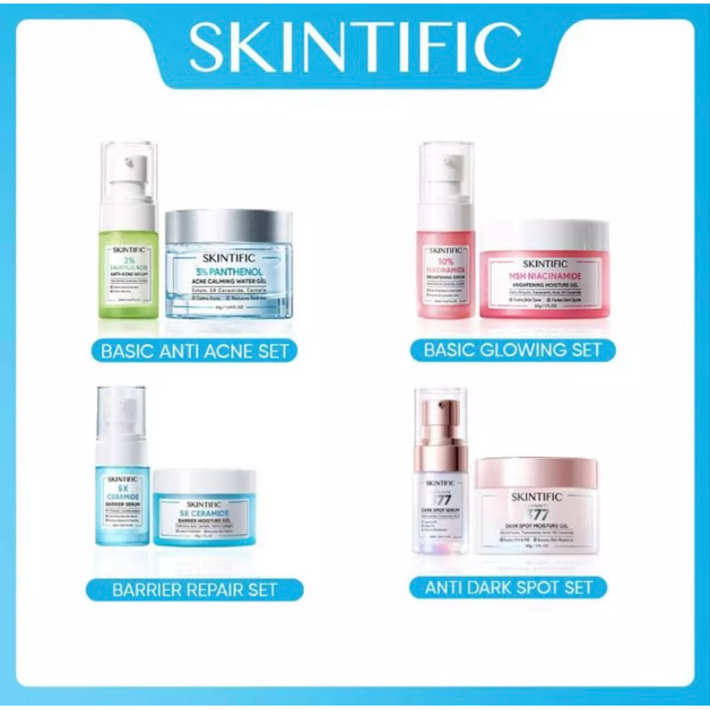 Skintific 2pcs set with Serum (Cream +Serum) skincare Moisture Gel ...