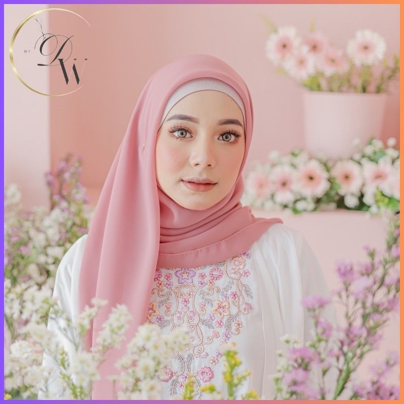 Bella SQUARE VEIL // Rectangular Hijab - Full Color | Shopee Philippines