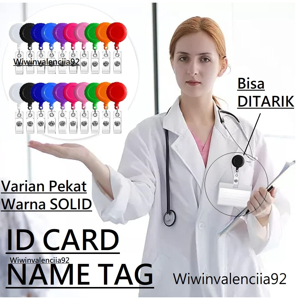 2024 !! Yoyo PULL NAME TAG / ID CARD / GANTUGAN HOLDER Solid ...