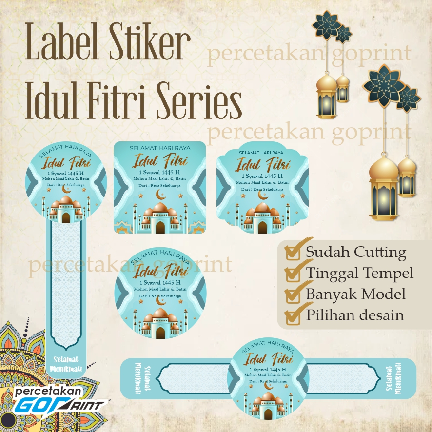 Eid al-Fitr series stickers Labels for cookie jars, nastar, Eid ...