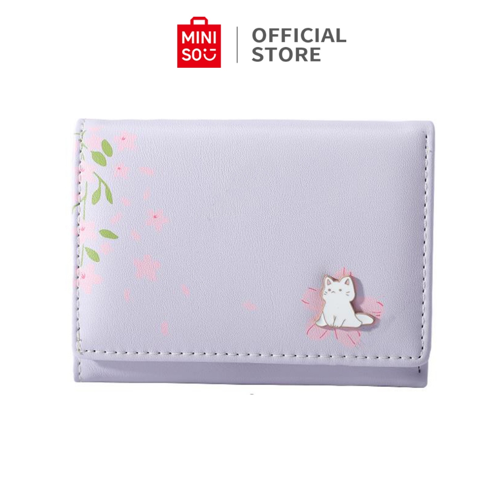 Miniso Folding Wallet Women Wallet Aesthetic Korean Style Cute Sakura ...