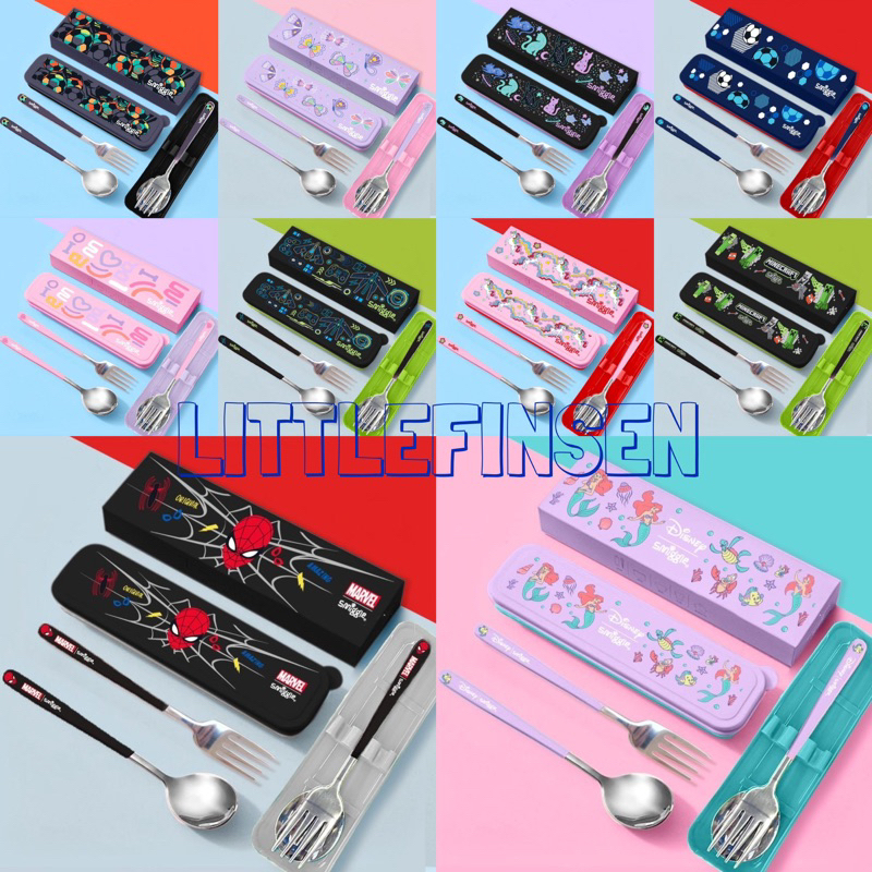 Smiggle stainless steel spoon set/teenage smiggle children's fork spoon ...
