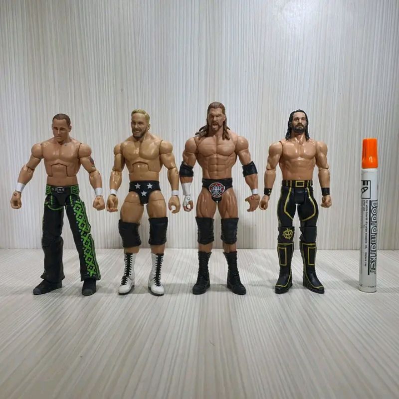 Wwe figure toy shawn michaels curl hennig triple H seth rollins wwe ...