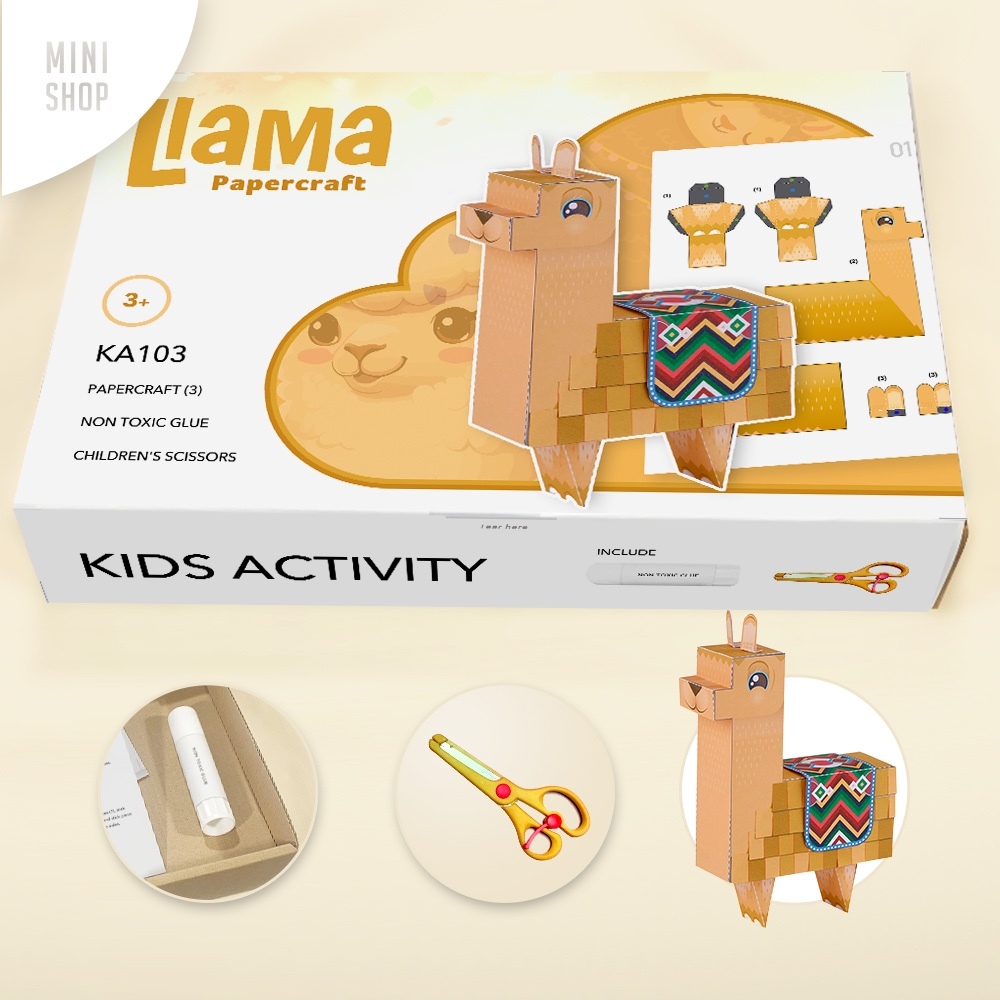 KA103 LLAMA - Birthday Souvenir Children's Toy Papercraft Scissors ...
