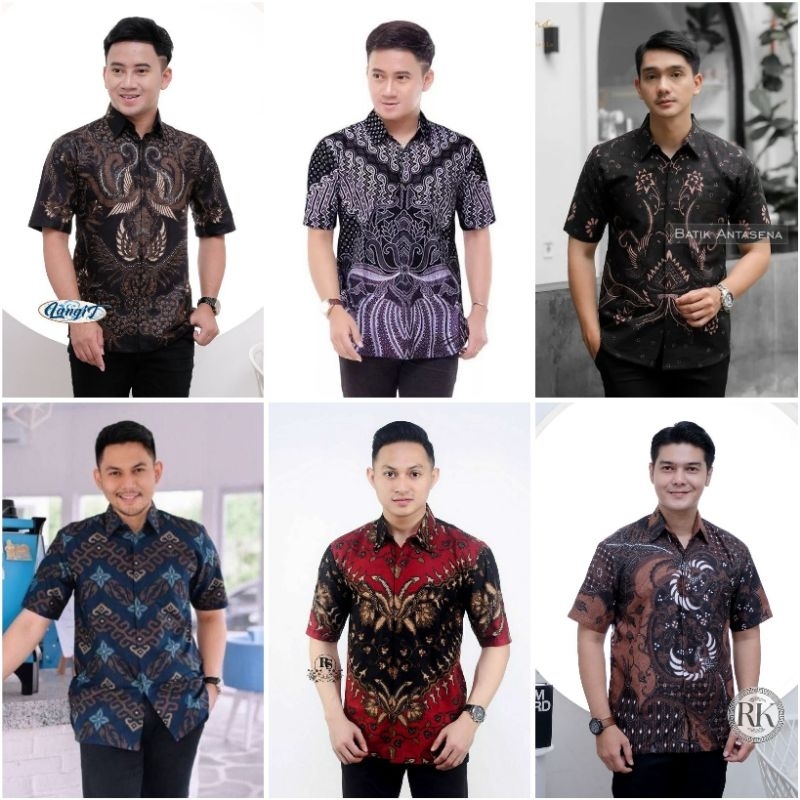 KEMEJA TIMELESS MEN'S BATIK CLOTHES BATIK SHORT SLEEVED MEN'S BATIK ...