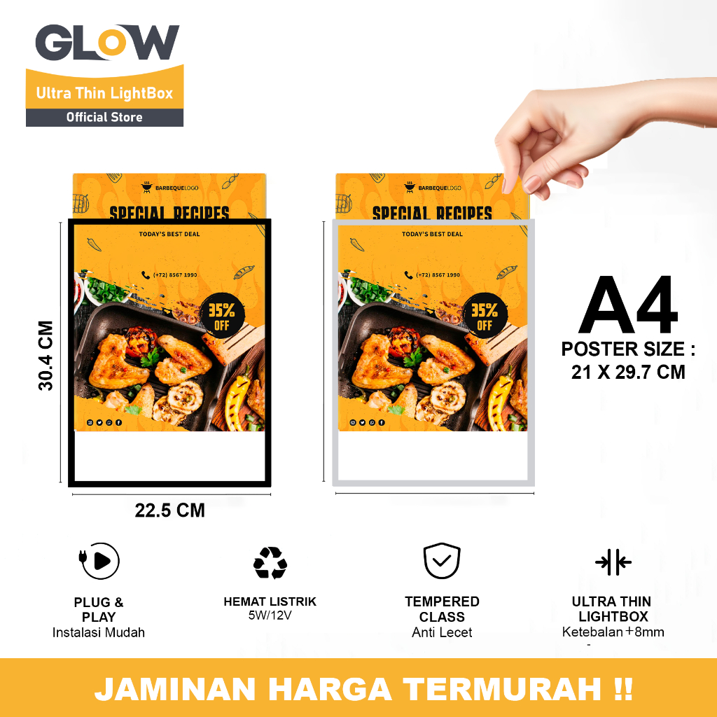 A4 LED Display Menu Ultra Slim LED Light Box Menu Board LED | Shopee ...