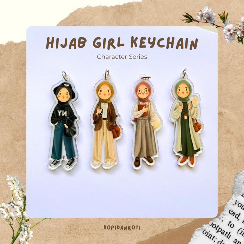 GANTUNGAN Hijab Girl Acrylic Keychain (Character Series) hijab Women's ...