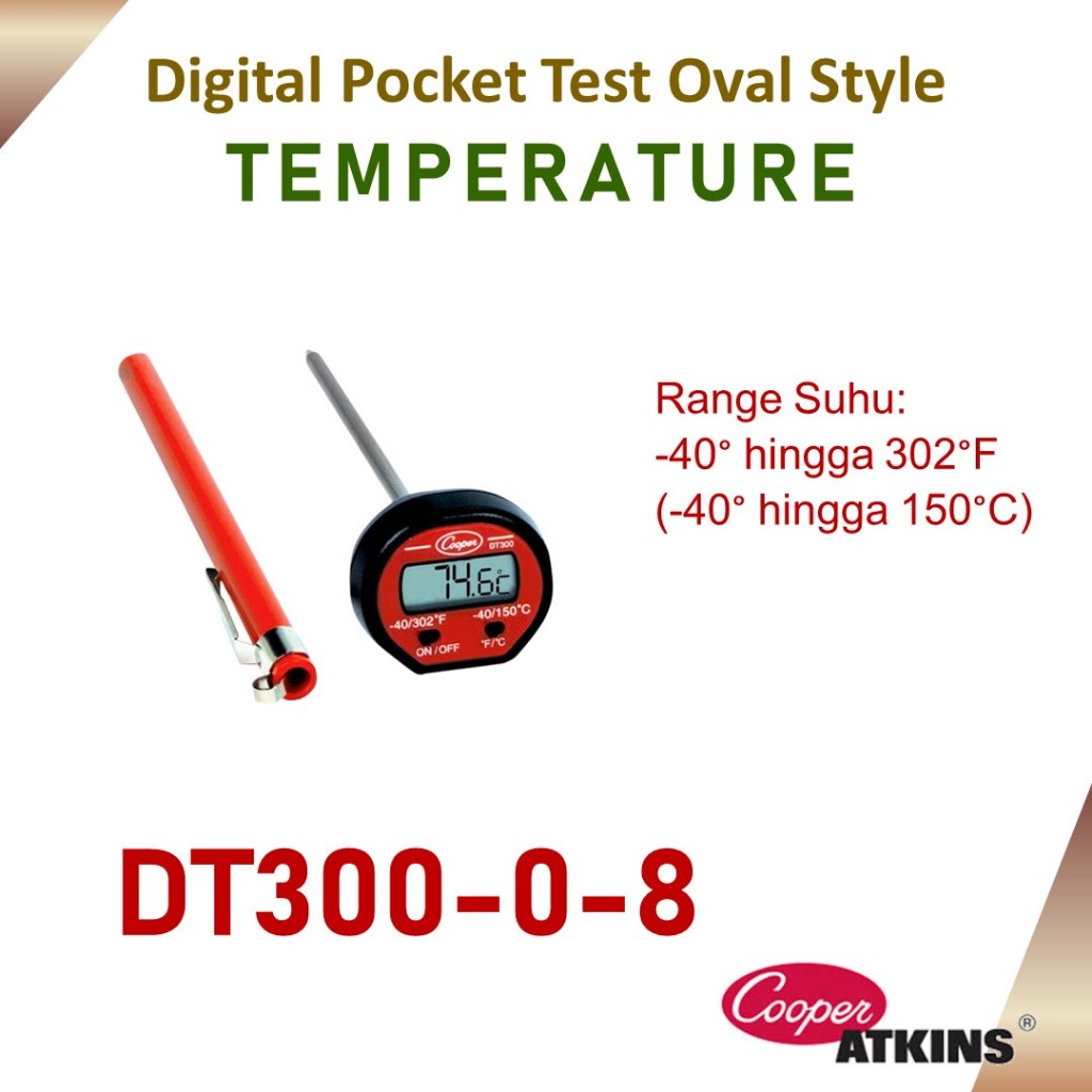 Dt300-0-8 Cooper Atkins Digital Pocket Test Thermometer | Shopee ...