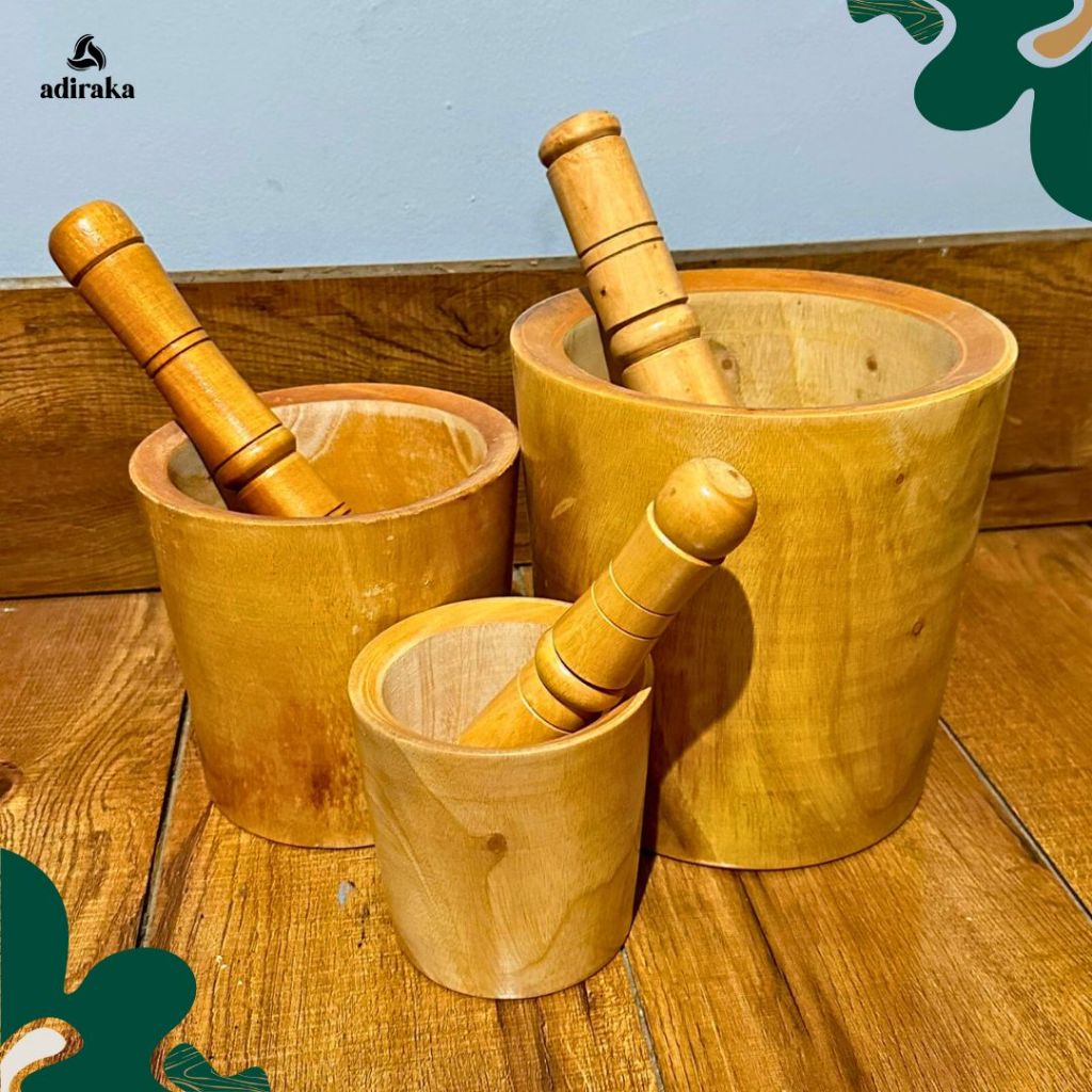 KAYU Wooden Mortar With Glass MODEL+ALU Halu (FREE Mortar/Neat Wood ...