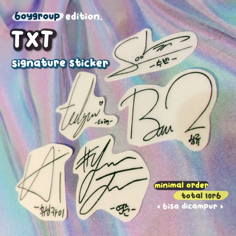 Txt signature sticker transparent sticker sign kpop boygroup idol ...