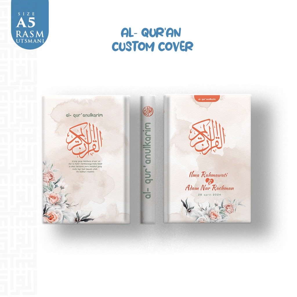 Al Quran Custom Name + Cover Wedding Gift | Wedding Presentation ...