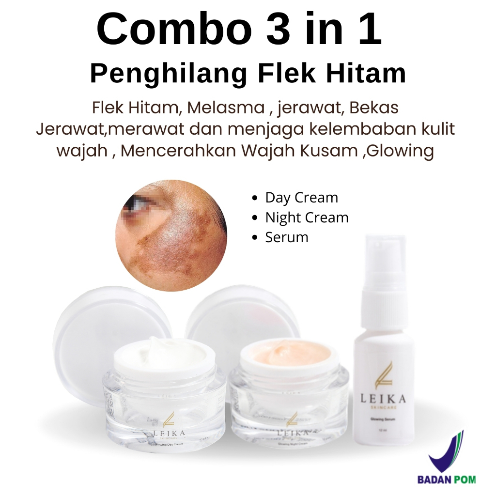 HITAM Skincare 3 in 1 Package Removes Black Spots On The Face original bpom Removes Black Spots ...