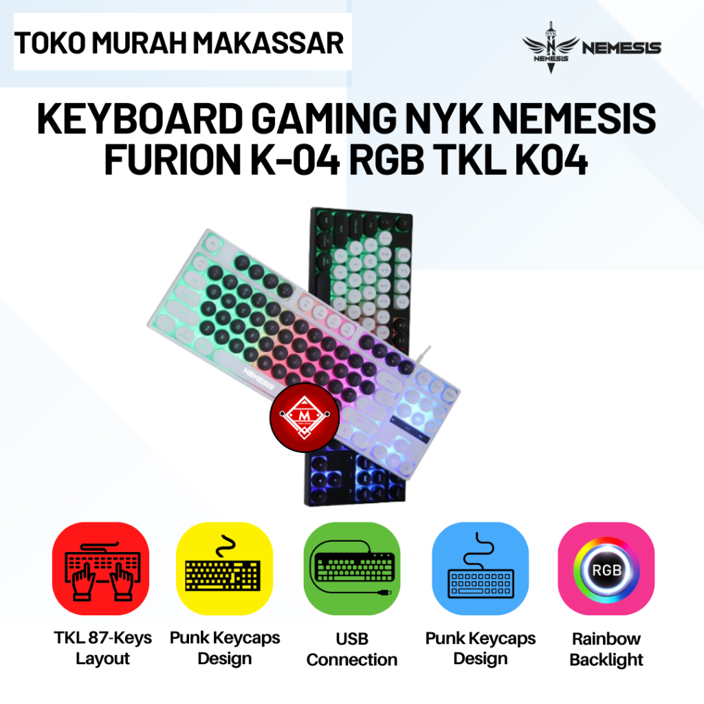 Nyk NEMESIS FURION K-04 RGB TKL K04 / KEY14-NYK GAMING KEYBOARD | Shopee Philippines