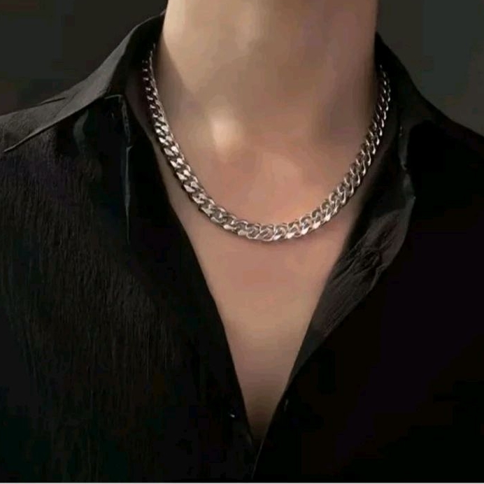 Men's TITANIUM Chain Necklace Rare MODEL NK Latest SILVER ANTI-Rust ...