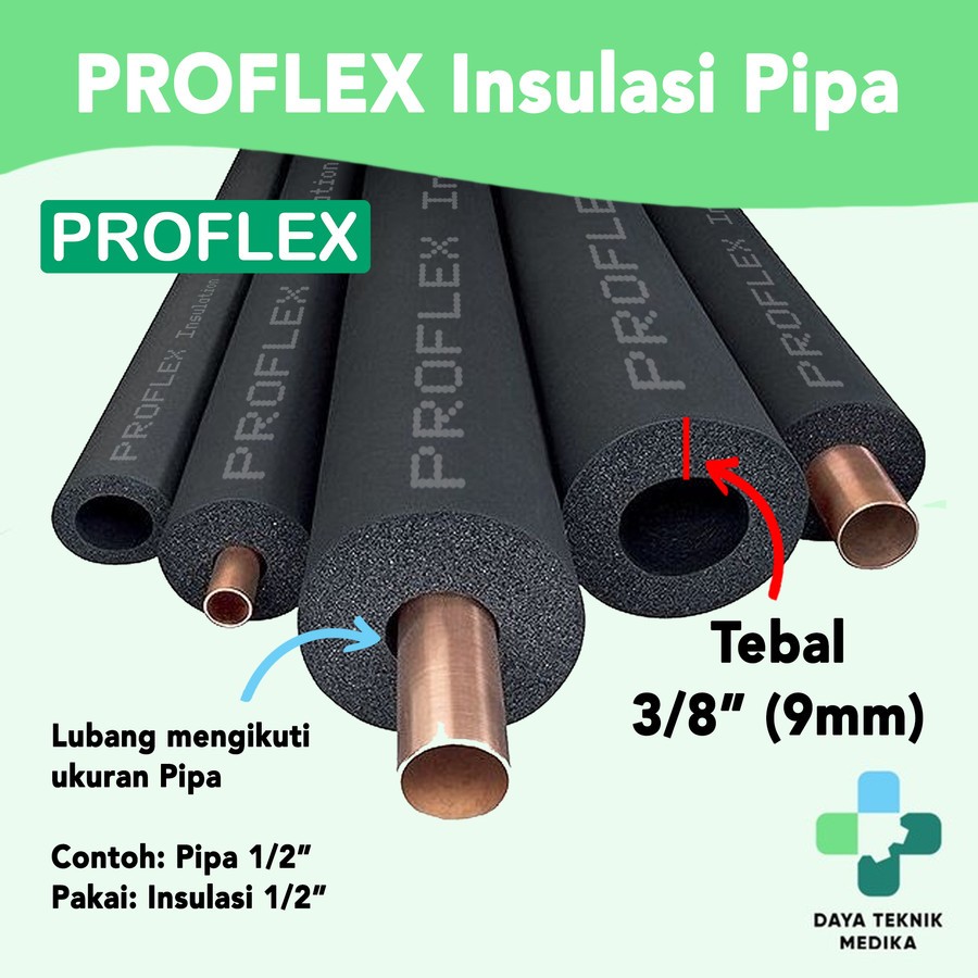 Proflex Pipe Insulation - Rubber Insulation Thickness 3/8" (10mm ...