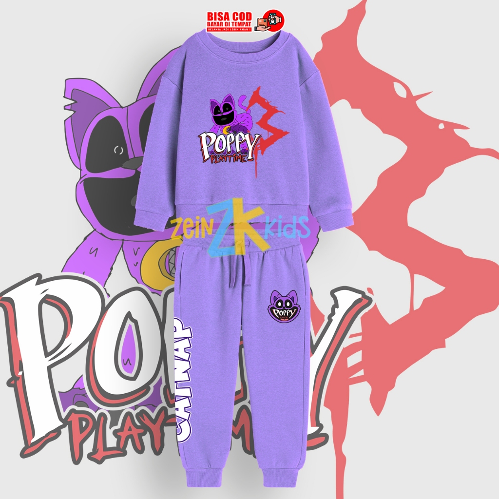 Poppy Playtime Cartoon Children's Jogger Suit / CATNAP Poppy Playtime ...