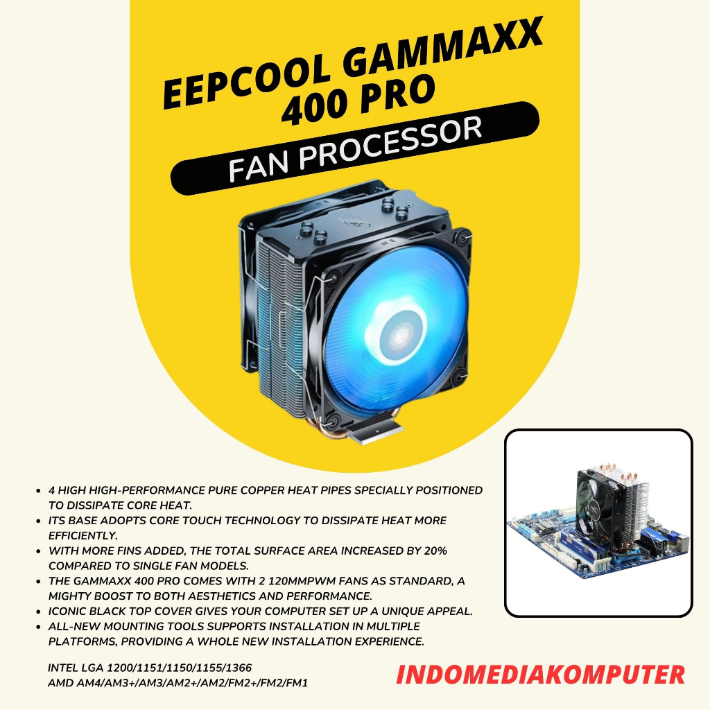FAN PROCESSOR DEEPCOOL GAMMAX 400 PRO | Shopee Philippines