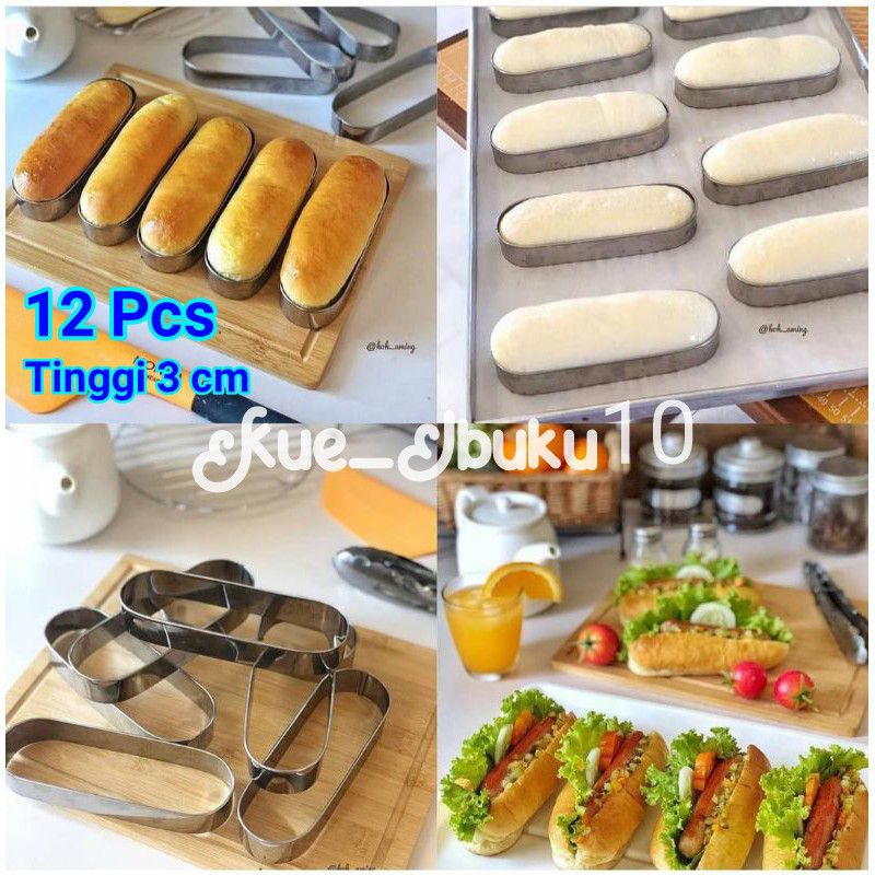 12 Pcs hotdog Bread Ring Cromboloni Bread Burger / Ring Cutter ...