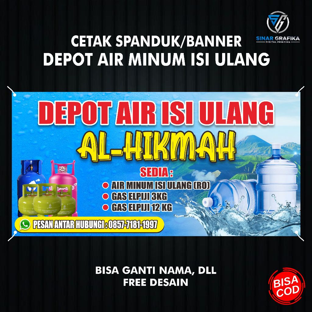Print REFILLED WATER DEPOT BANNER | Refillable DRINKING WATER DEPOT ...