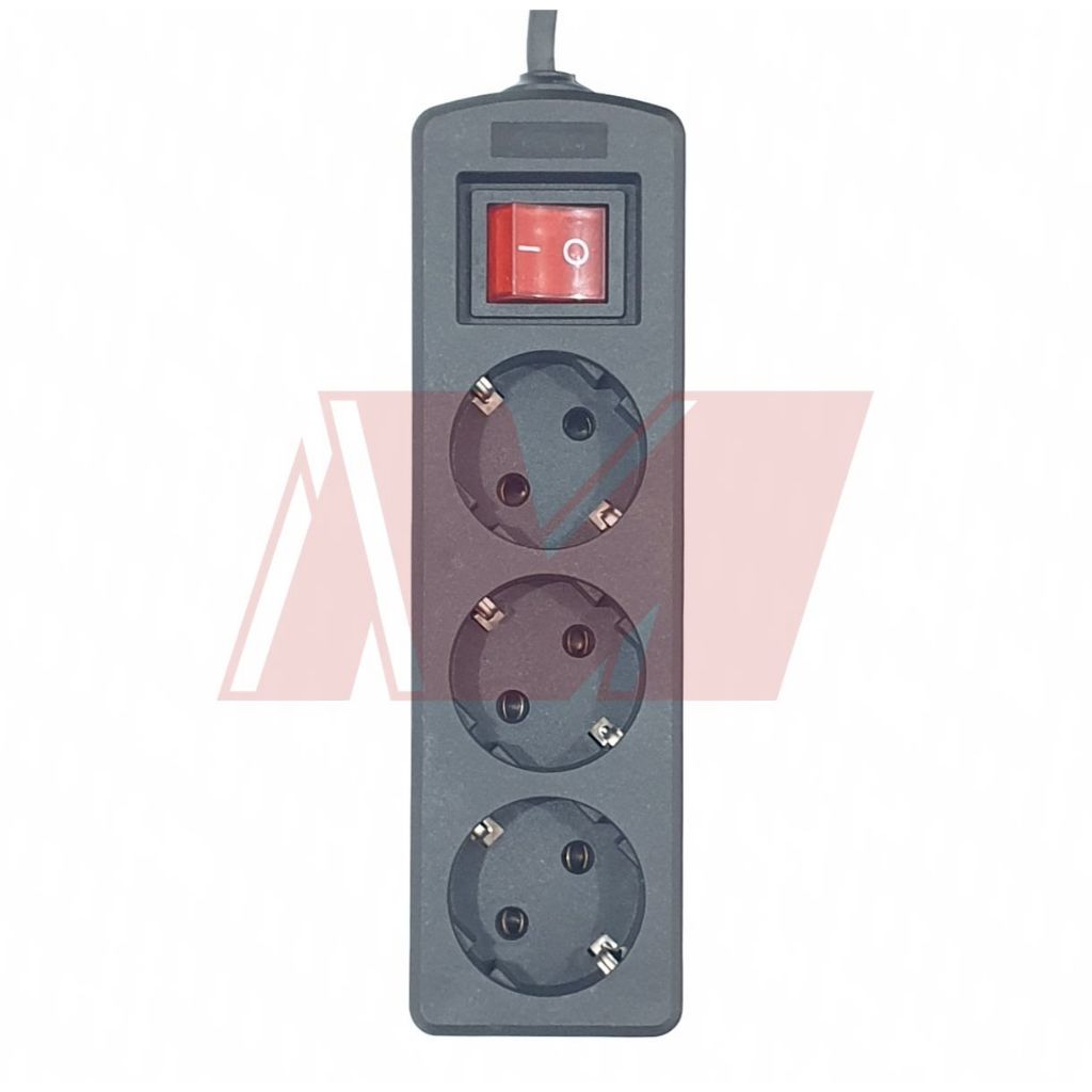 Myvo MSP-N33 BLACK SERIES 10Y 3L Grounded Switch Socket 10 Yard 3 Hole ...