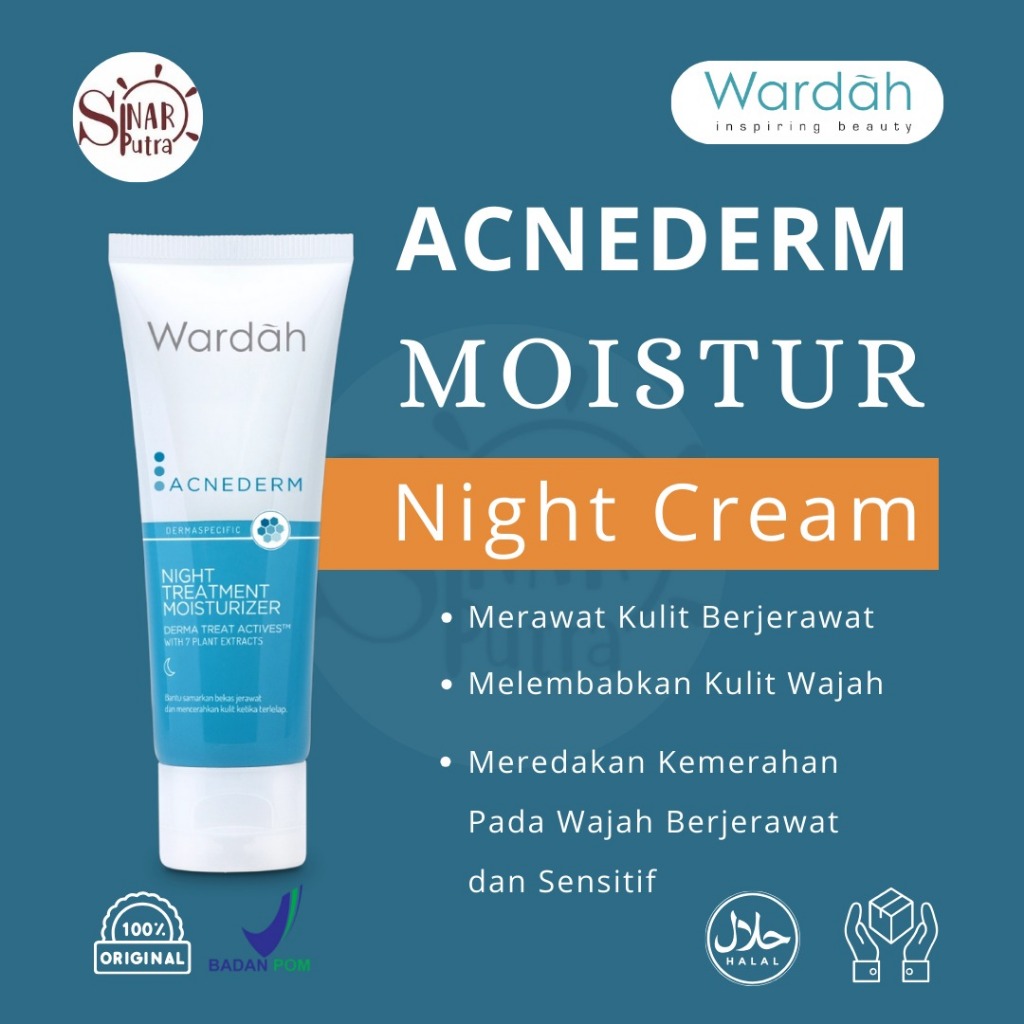Wardah Acnederm NIGHT Treatment Moisturizer 40ml | Shopee Philippines