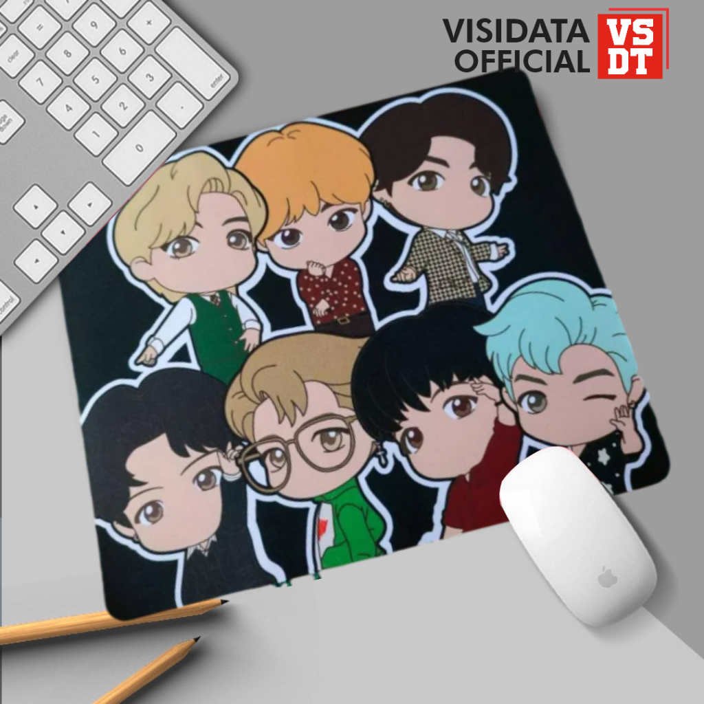 Mousepad Motif BTS Idol Cute Mouse pad BTS Size 24x20cm | Shopee ...