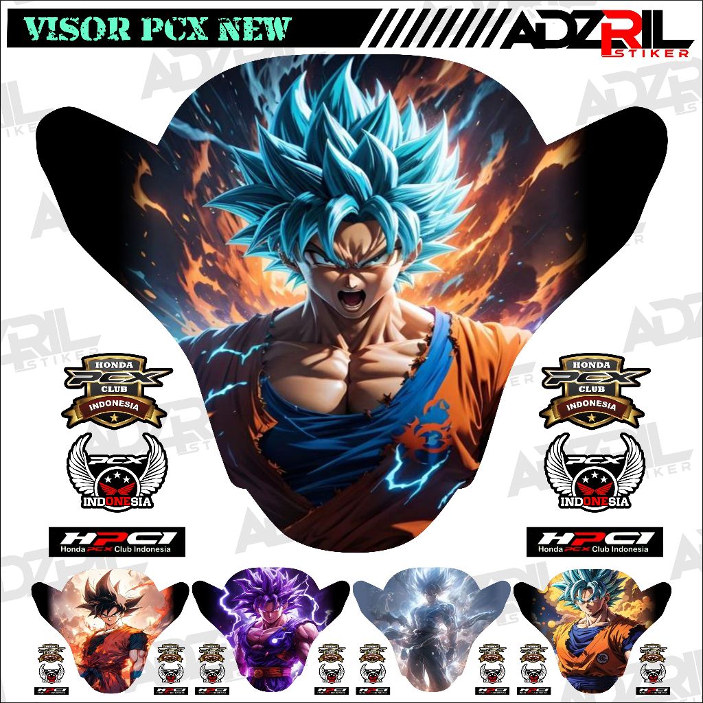 Honda PCX 160 NEW DRAGON BALL Winshield visor sticker (036) / GOTEN ...