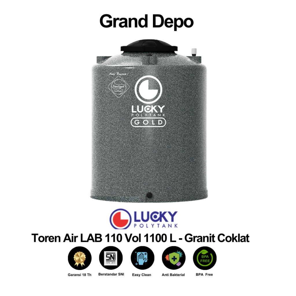 Lucky Water Tank/Water Toren 1100 Liter LAB 110 Brown Granite | Shopee ...
