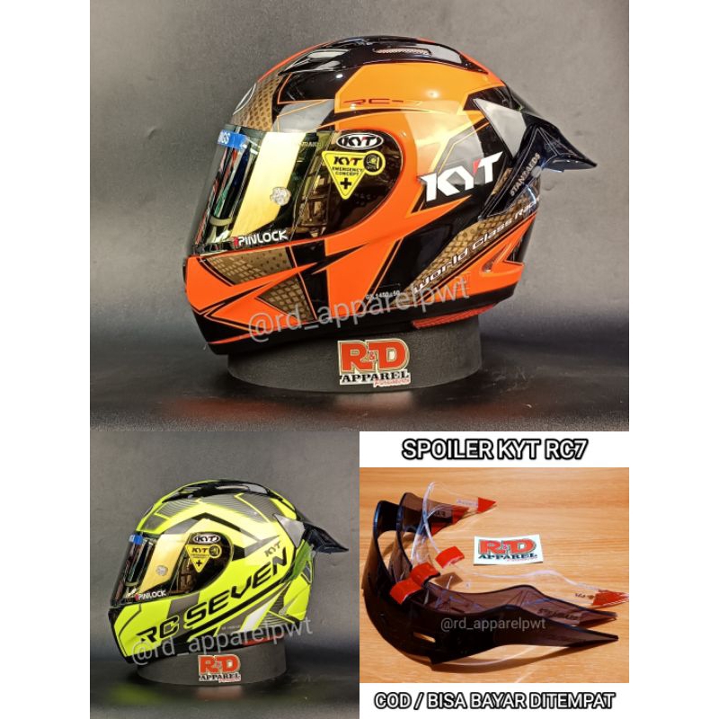 KYT RC7 Helmet spoiler Free KYT rc seven Helmet visor Sticker | Shopee ...