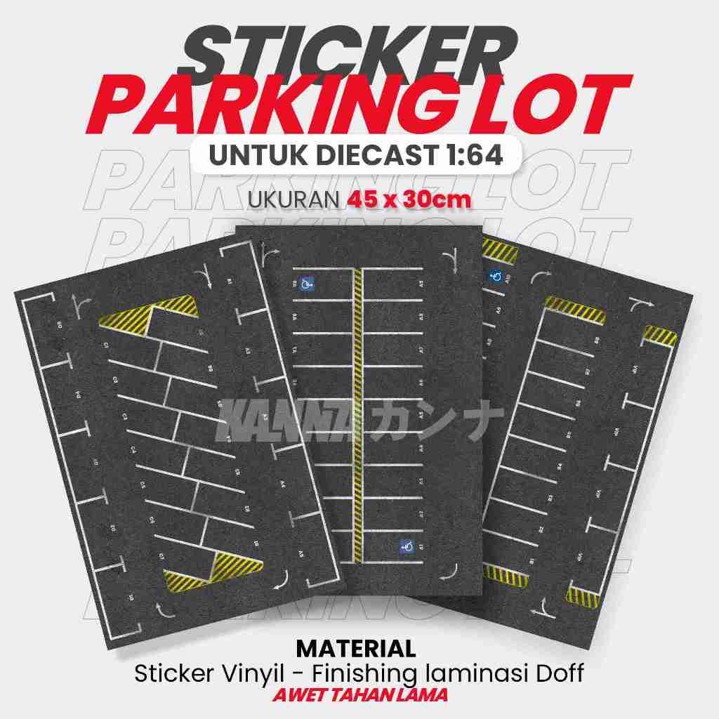 Parking diorama Sticker suitable for hotwheels or miniscale 1:64 ...