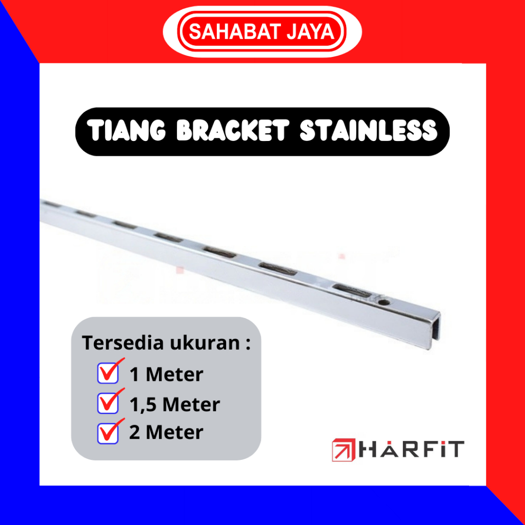 Harfit POLE BRACKET RAIL BRACKET STAINLESS WALL SHELF SUPPORT | Shopee ...