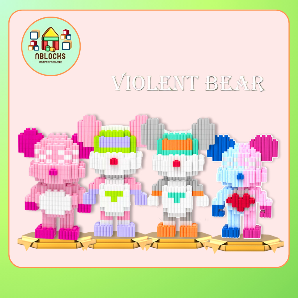 Violent Bear Blocks Toys Cute Cartoon Educational Toys Block Toys Toys ...