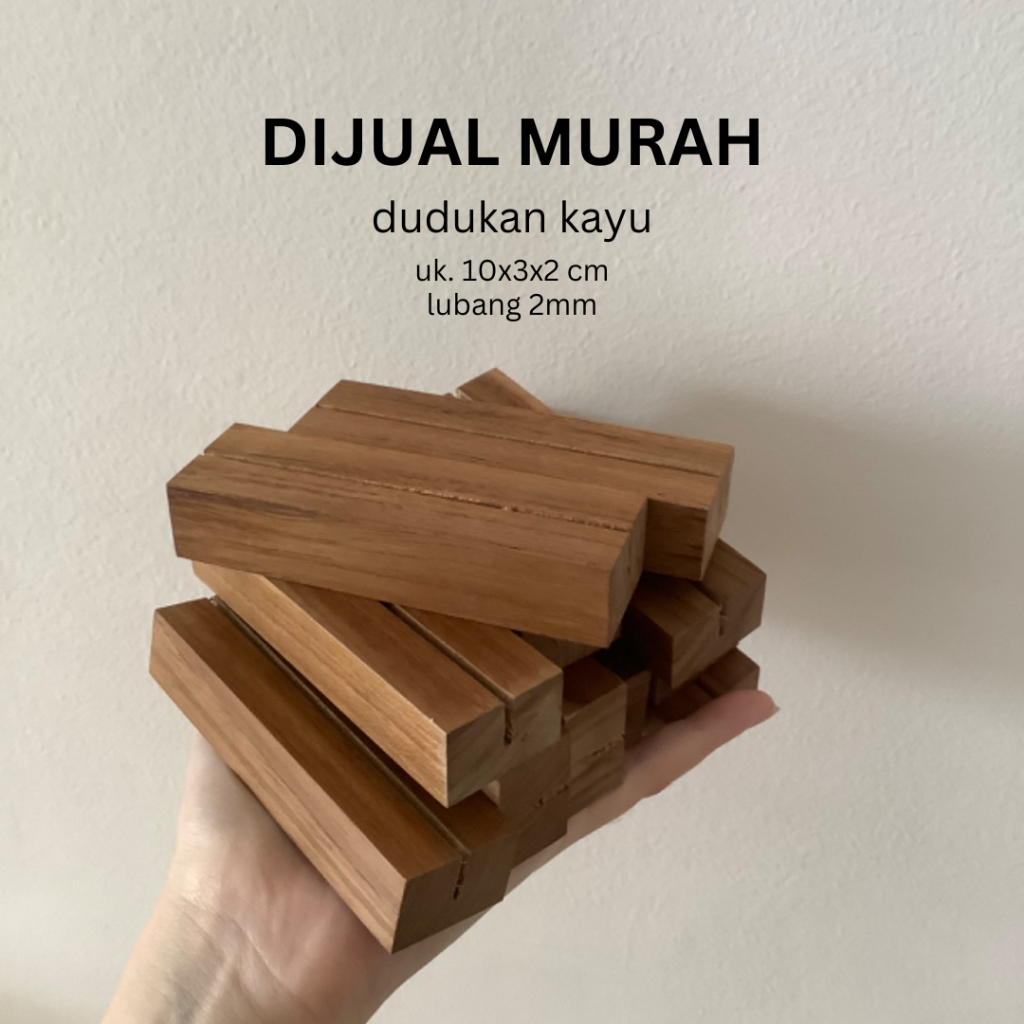 KAYU New Teak Wood Acrylic Frame Stand Wooden Stand 10x2x3 cm | Shopee ...