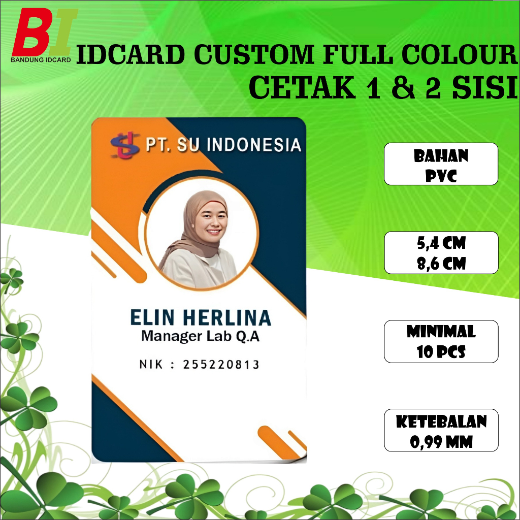 Print ID CARD CUSTOMBA std ATM PVC MATERIAL THICKNESS 0,9mm data input ...