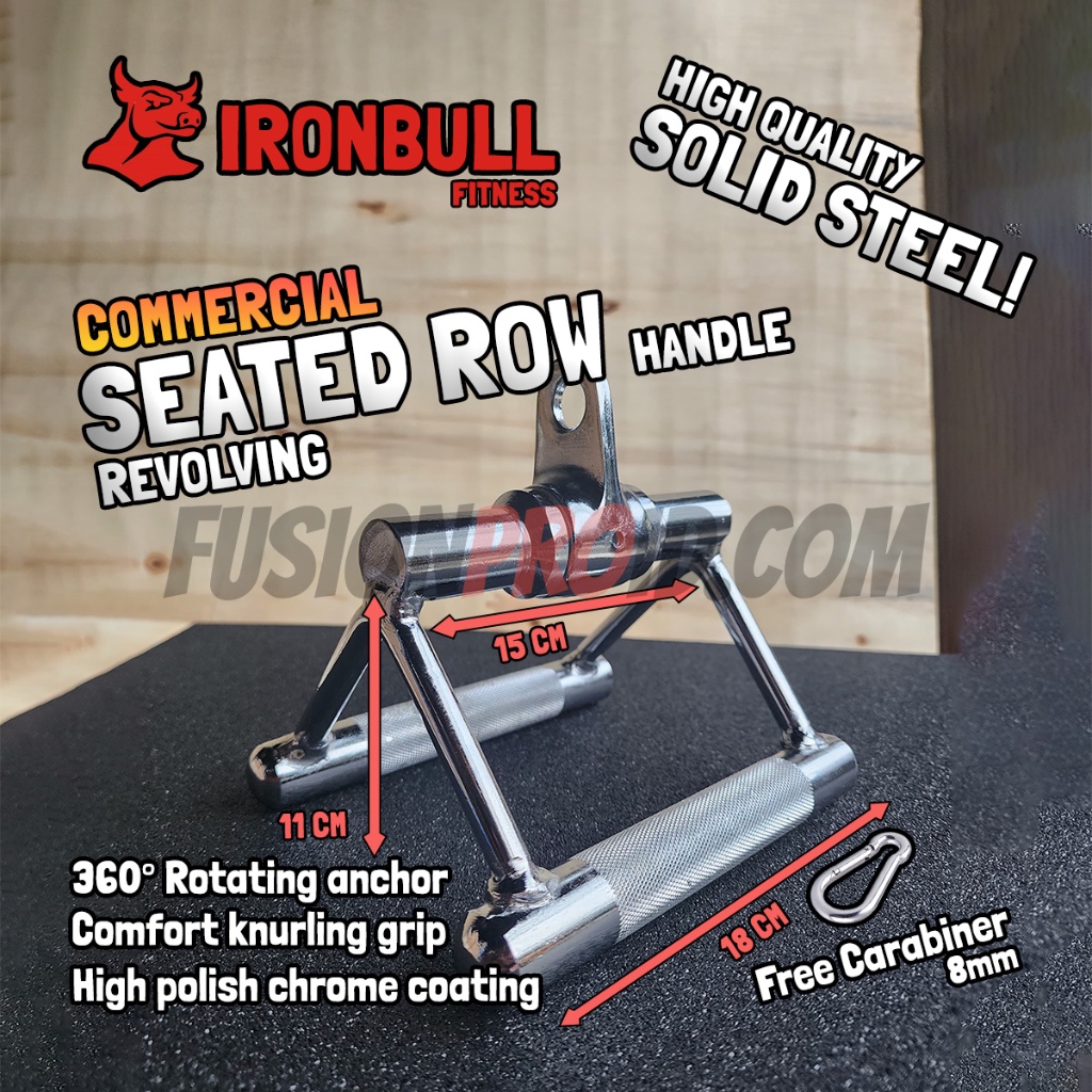 Seated Row Handle Single Bar Grip Cable Attachment Fitness Ironbull ...