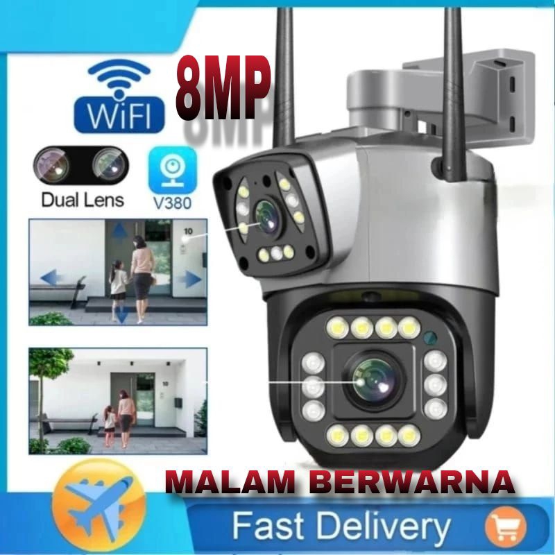 CCTV PTZ IP 8MP 2 LENS OUTDOOR/OUTDOOR FULL HD COLOR NIGHT 1080P ...
