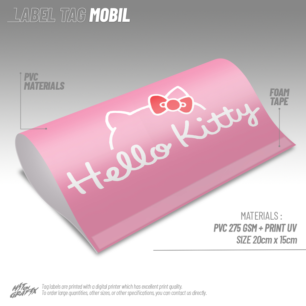 Hello Kitty Car Tag Label Variations in Trunk Door Cover Car Sticker ...