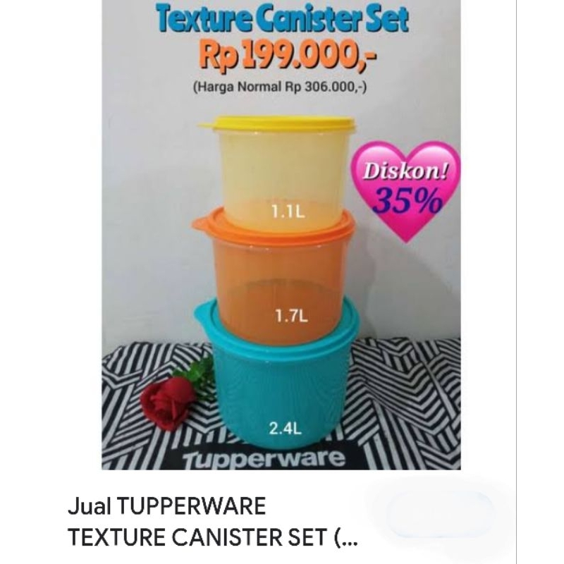 Tupperware canister texture Set (3 pcs) Original... too high ...