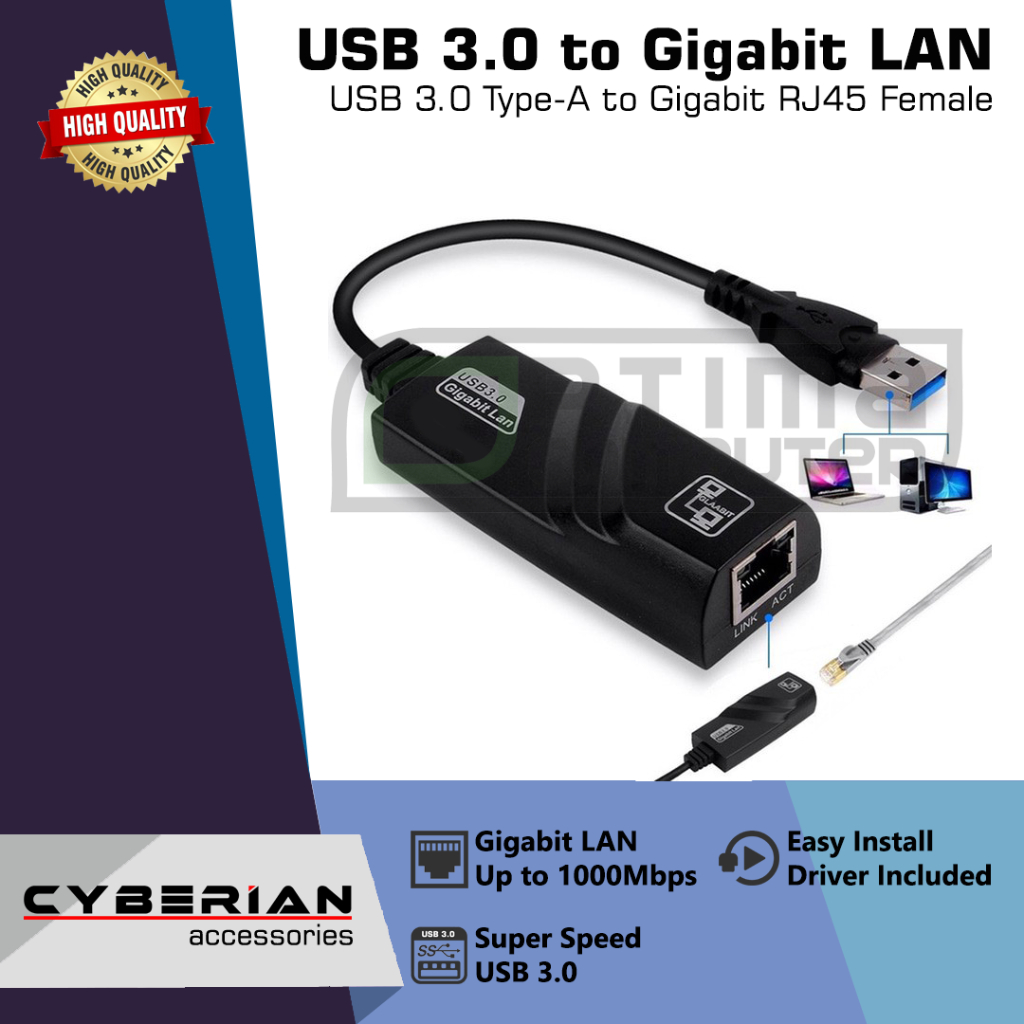 Usb 3.0 Type-A to Gigabit RJ45 (USB 3 to Gigabit LAN) | Shopee Philippines