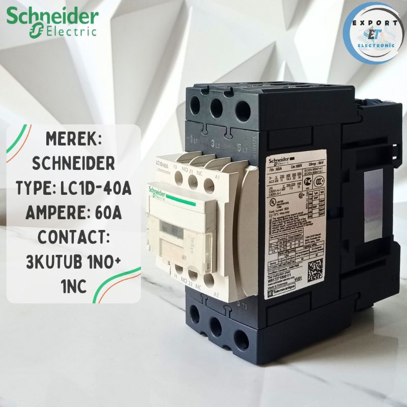Schneider lc1d40-M7 60a 220v contactor | Shopee Philippines