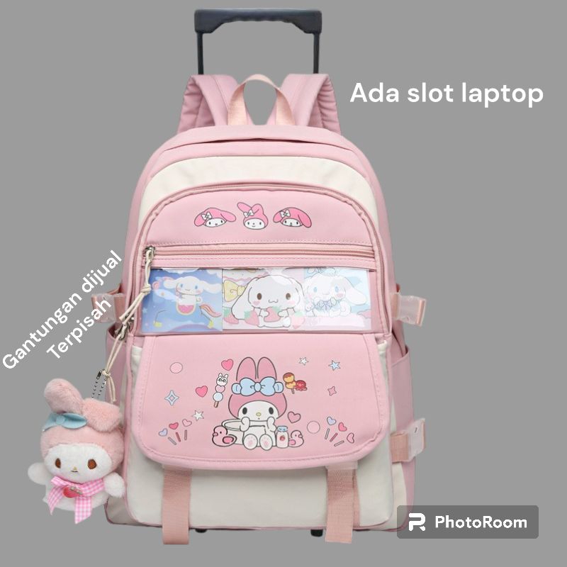 Newest Sanrio Kuromi Cinamorol Melody Pumpumfurin Motif School Wheeled ...