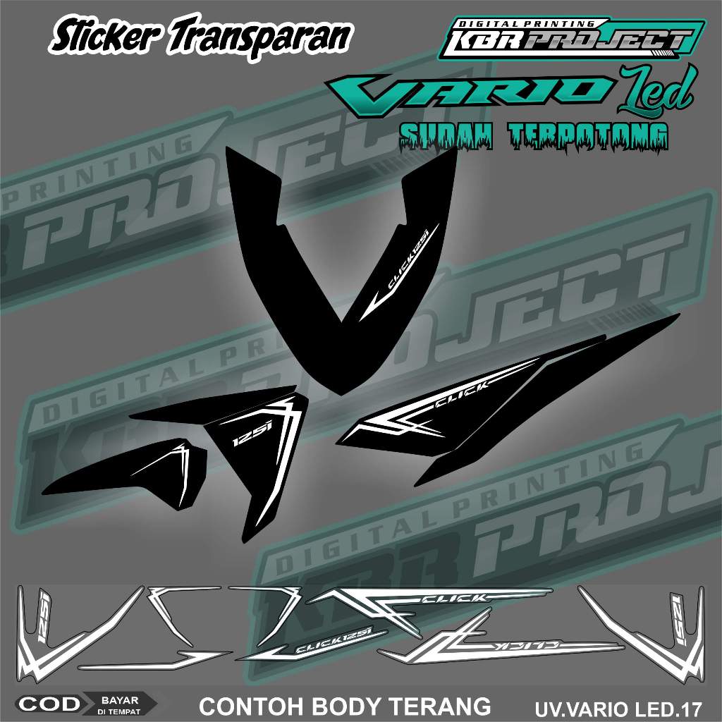 Vario LED Transparent STRIPING Sticker PREMIUM Cool Motorcycle Trim ...