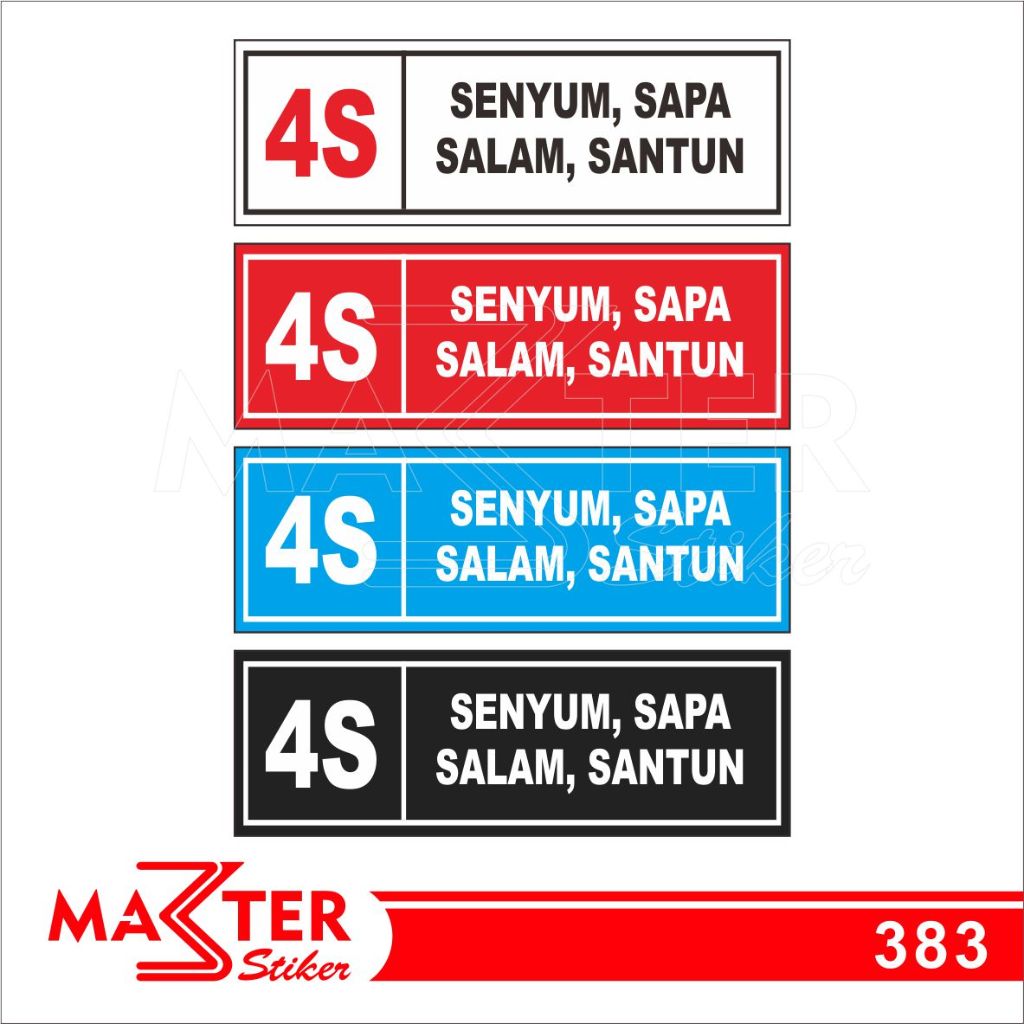 383 - 4S Stickers (Senyum, Sapa, Salam, Santung), Vinyl Stickers ...